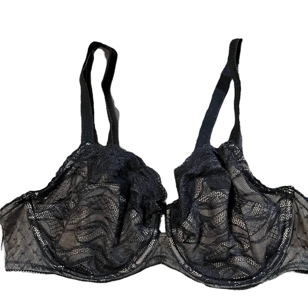 Wacoal Reveal Black Lace Underwire Bra Size 36c - Gem